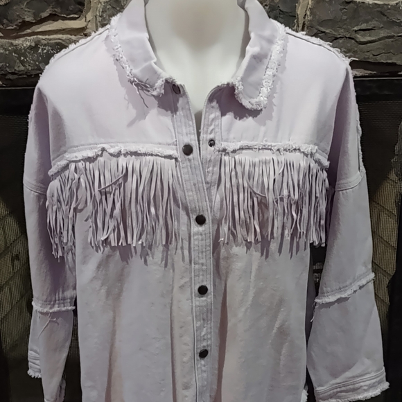 Savanna Jane | Jackets & Coats | Savanna Jane Lavender Fringe Jean ...